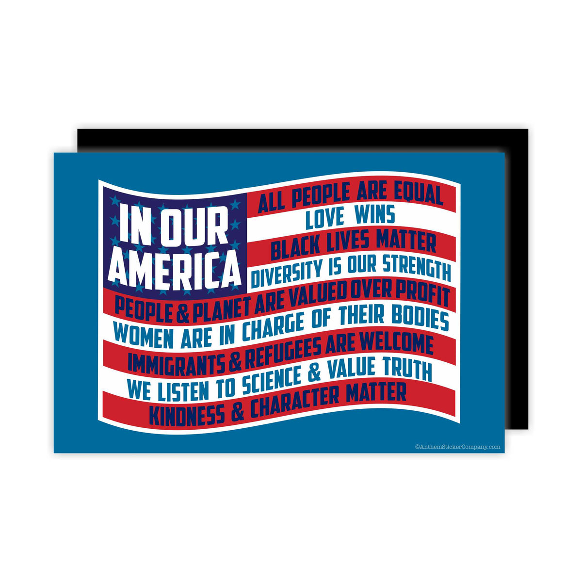 In our America flat car magnet – Anthem Sticker Company
