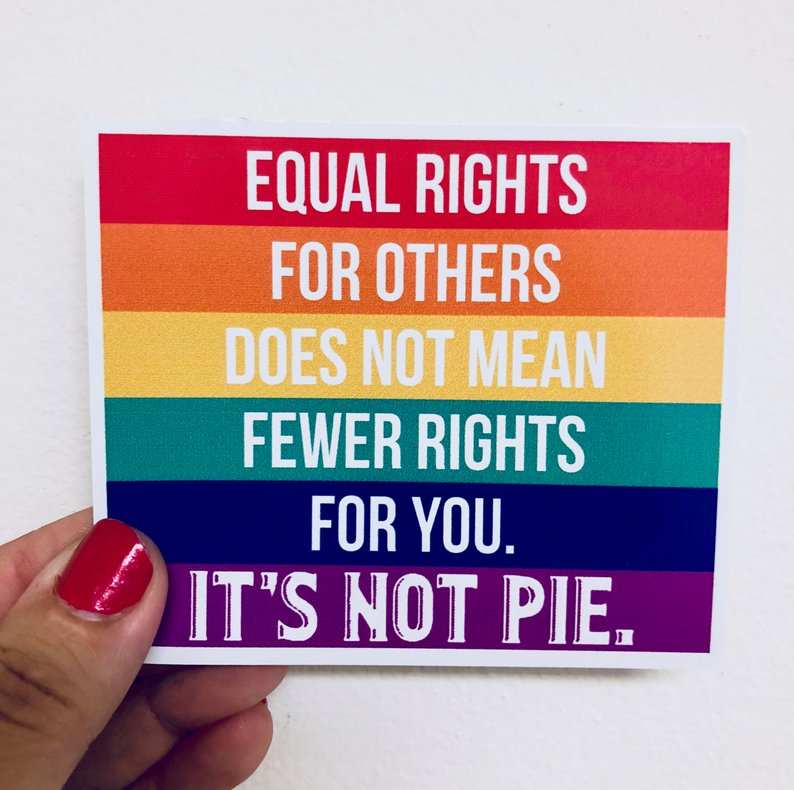 equal rights pie sticker – Anthem Sticker Company